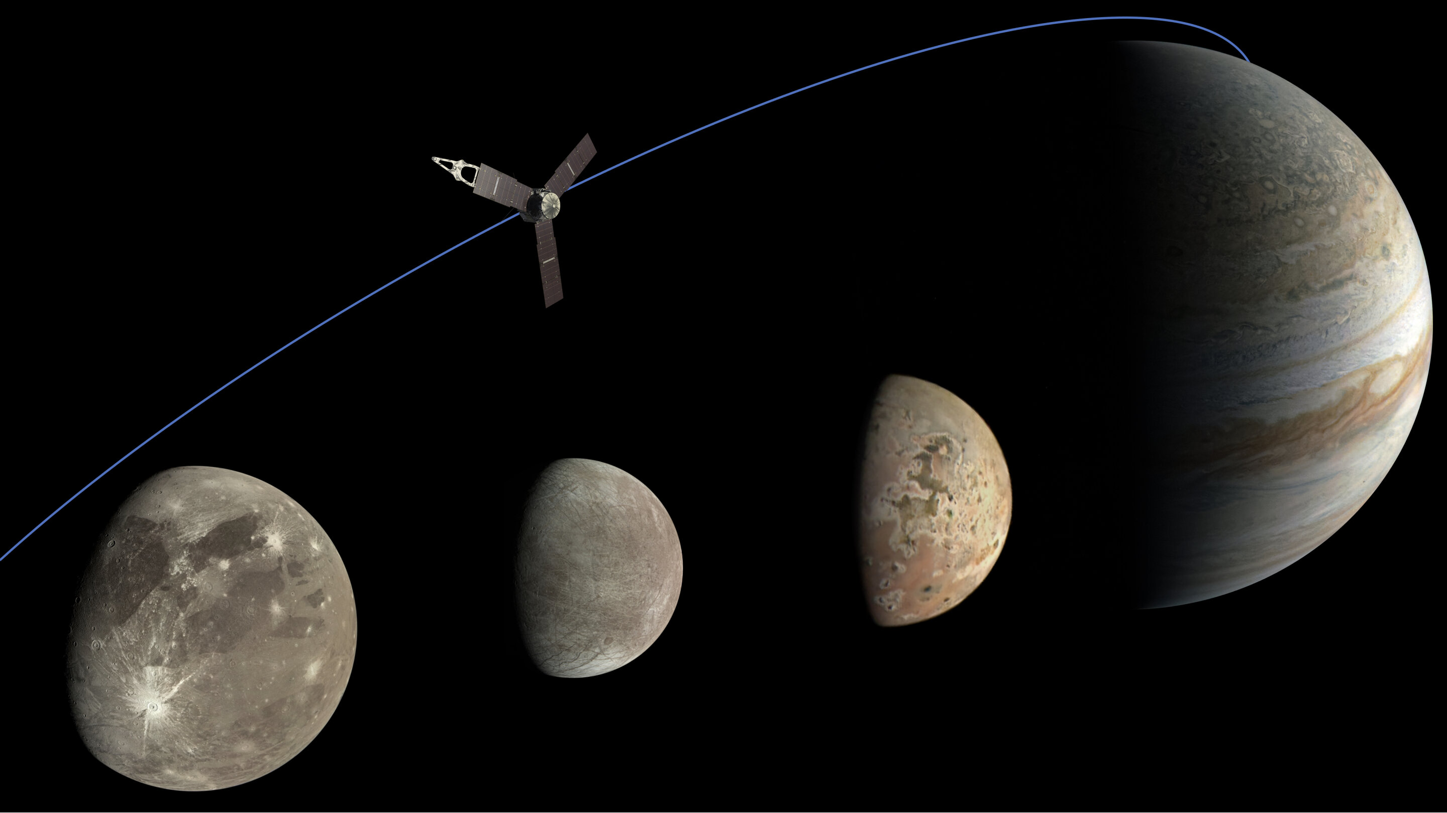 Juno se eacerca cada vez más a la luna Io de Júpiter - SKYCR.ORG